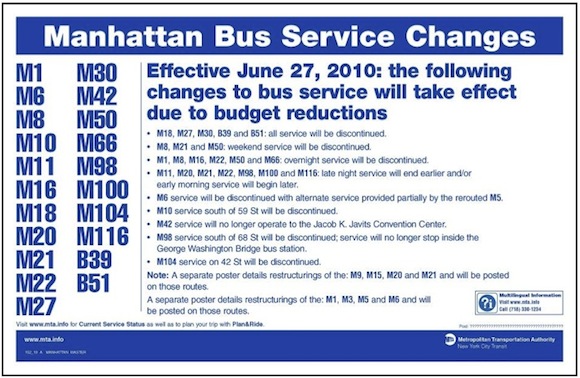 Changing the service, changing the signs - Second Ave. Sagas